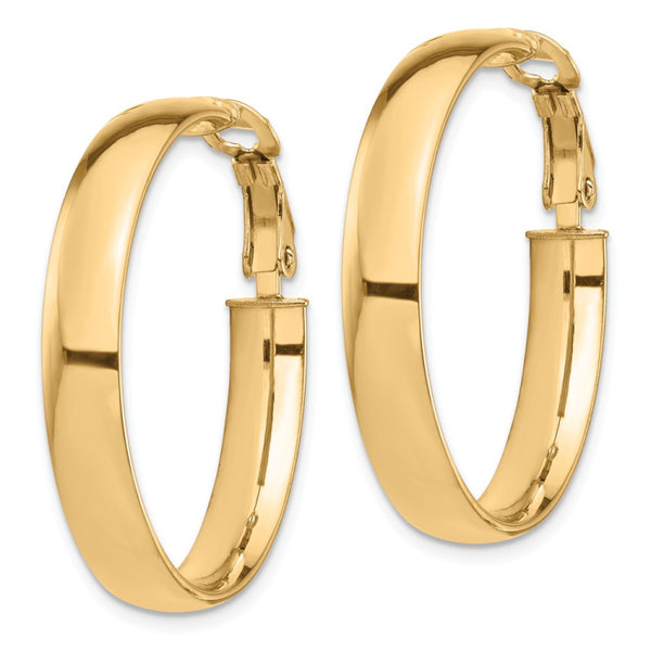 14k High Polished 5mm Omega Back Hoop Earrings – Keepsake Diamond Center